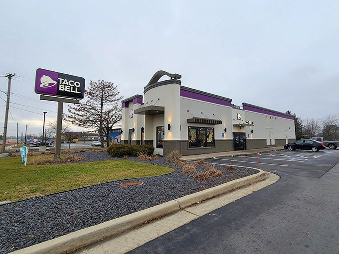 Even fast food slows down in Chelsea, where this Taco Bell's architecture tries to blend with the town's more relaxed approach to life.