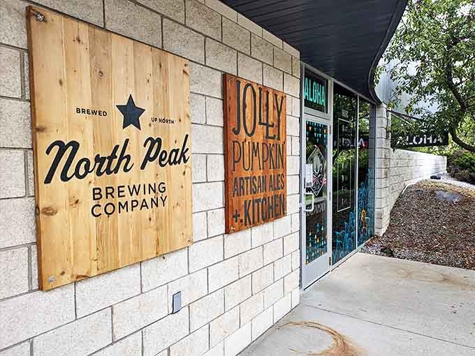 Jolly Pumpkin and North Peak share this space, creating a craft beverage destination where Belgian-inspired ales meet artisanal pizzas.