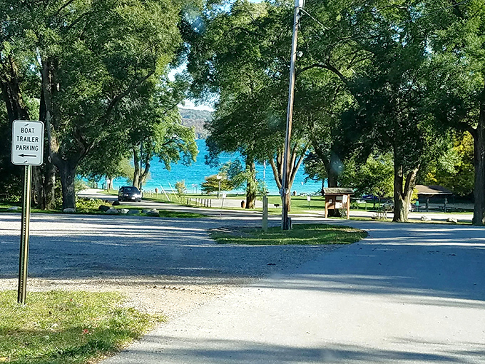 The access road reveals glimpses of blue through the trees &ndash; that first view of Torch Lake never fails to elicit gasps from first-time visitors.