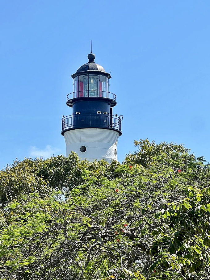 The lighthouse across the street served as Hemingway's beacon home after nights of revelry &ndash; some writing inspiration comes after dark.