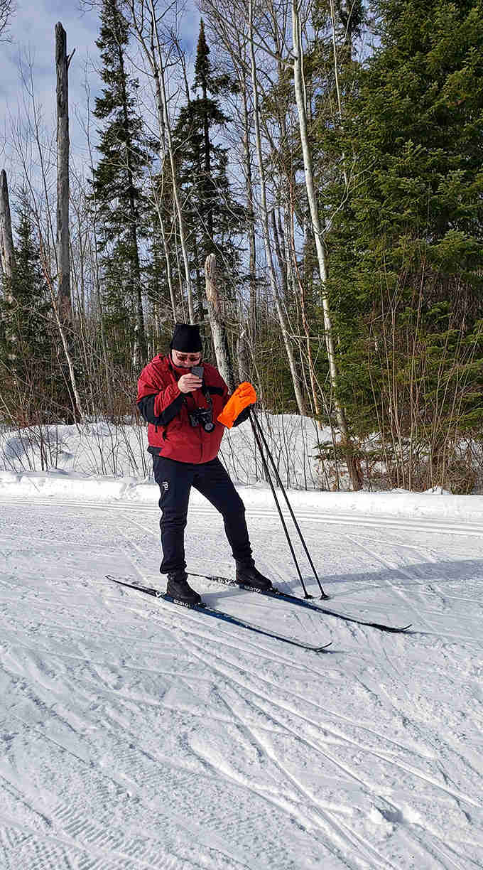Cross-country skiers find paradise on Pincushion's groomed trails, gliding through a silent, snow-draped wonderland.