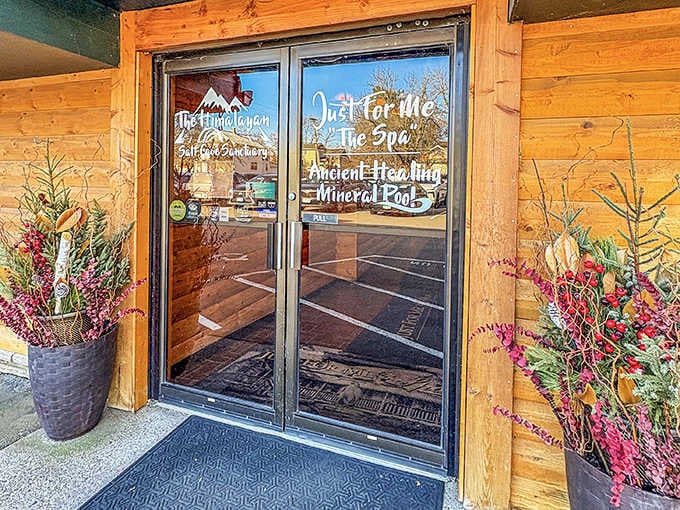 The entrance that promises transformation. Cross this threshold and leave your worries at the door, literally.