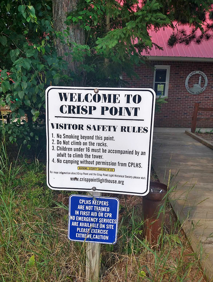 Welcome signs establish the ground rules &ndash; a small price to pay for experiencing one of Michigan's most remote and rewarding lighthouse adventures.