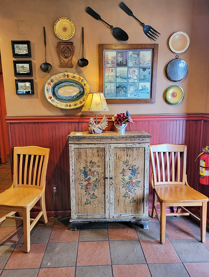 Vintage plates and oversized utensils adorn walls that have witnessed countless celebrations, first dates, and Tuesday night dinners.