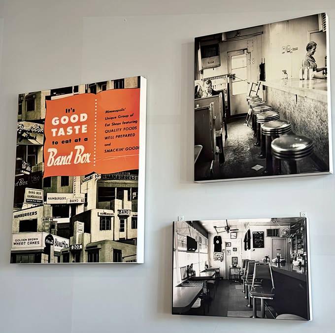 Vintage photographs on the wall aren't curated d&eacute;cor but genuine artifacts telling the Band Box story&mdash;a visual history lesson served alongside your meal.