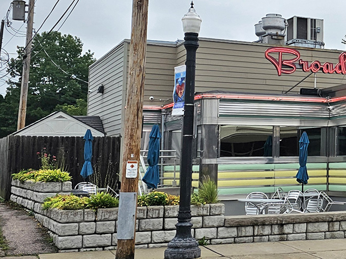 Outdoor Patio: When Wisconsin weather cooperates, this charming outdoor space offers fresh air dining surrounded by carefully tended greenery.