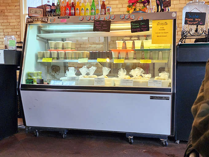 The refrigerated dessert case tempts you with sweet endings to your savory journey, because one more bite is always a good idea.