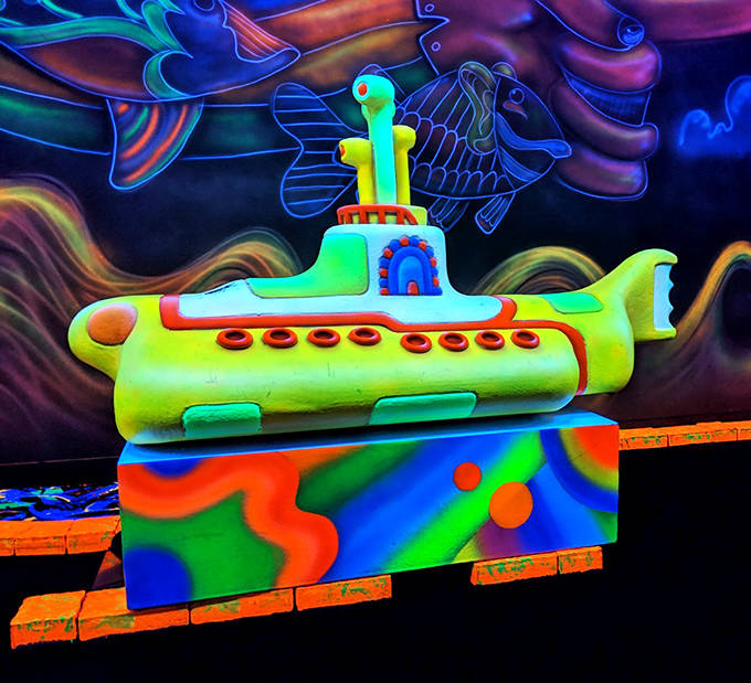We all live in a yellow submarine &ndash; or at least putt past one that's been reimagined for the blacklight generation.