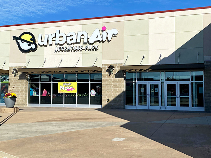 Urban Air's exterior might look unassuming, but inside awaits a world where gravity's rules are meant to be broken.