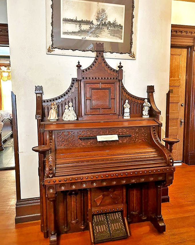 Antique Organ: Silent keys on this ornate antique organ haven't deterred reports of phantom melodies&mdash;some visitors swear they've heard gentle music when no one's playing.