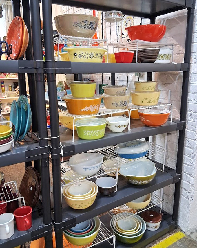 Pyrex paradise! These colorful vintage bowls have survived decades of use and are still ready for service.