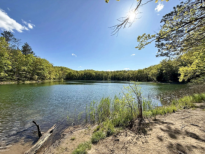 Summer's perfect reflection &ndash; Bowman Lake serves up double the blue sky with a side of evergreen, nature's most refreshing cocktail.