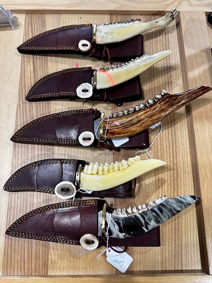 Artisanal knives with handles crafted from bone and antler&mdash;functional art connecting you to ancient traditions.