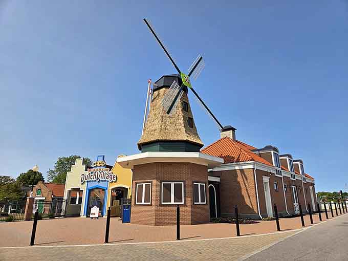 The iconic windmill stands guard over Dutch Village like a friendly giant, welcoming visitors to experience a little piece of the Netherlands.