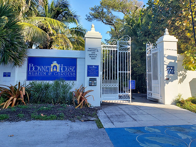 The entrance gates promise something special beyond &ndash; a tropical time capsule hiding in plain sight on busy Sunrise Boulevard.