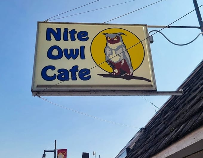 That iconic owl sign &ndash; a beacon of hope for hungry travelers and a promise of homemade delights within.