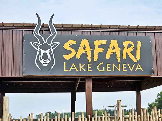 Signage: The iconic entrance sign, complete with grass-covered roof, welcomes hungry travelers to Wisconsin's most unique dining destination.