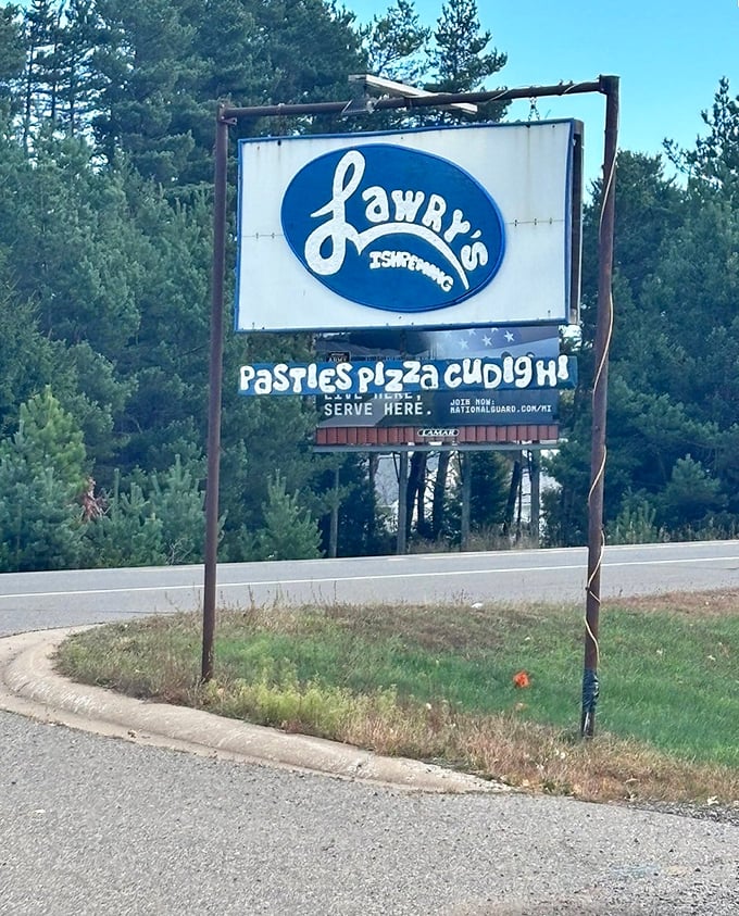 The roadside beacon that guides hungry travelers to pasty perfection &ndash; simple, straightforward, and unmistakably UP.