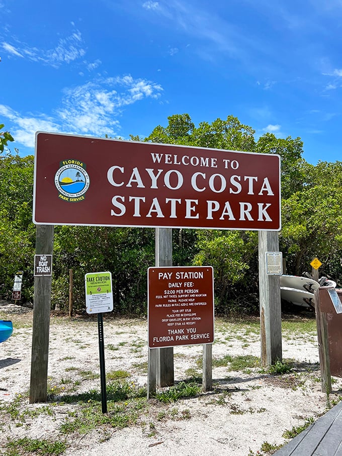 The most understated welcome sign for one of Florida's most spectacular hidden gems.