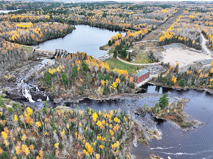 The big picture revealed &ndash; this aerial view shows how the falls, power station, and surrounding wilderness create a perfect harmony of natural and human history.