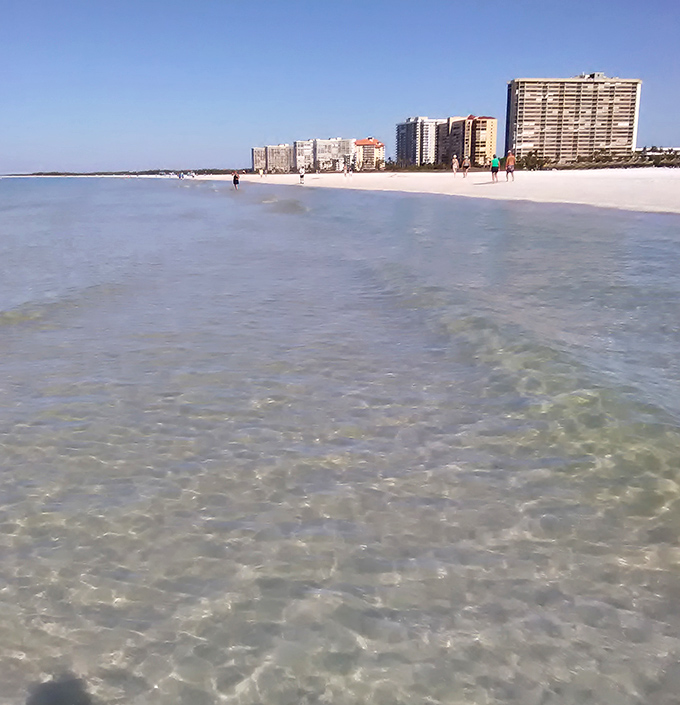 Crystal-clear shallows reveal every ripple in the sandy bottom &ndash; nature's own aquarium without the admission fee.