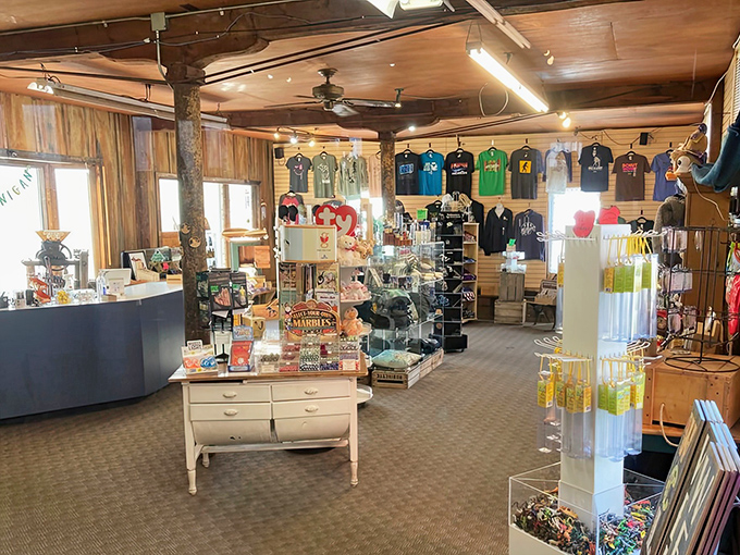 The gift shop tempts visitors with local treasures and Michigan merchandise, because apparently donuts and wine weren't enough to empty your wallet already.