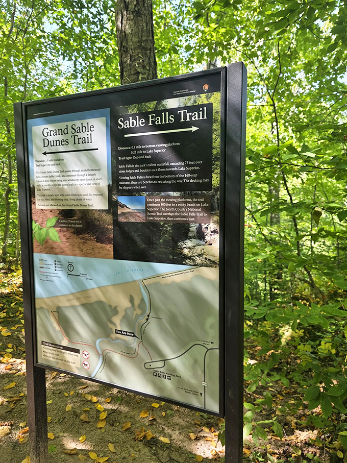 The informational sign offers context to your adventure, revealing the fascinating geological story behind this natural masterpiece.