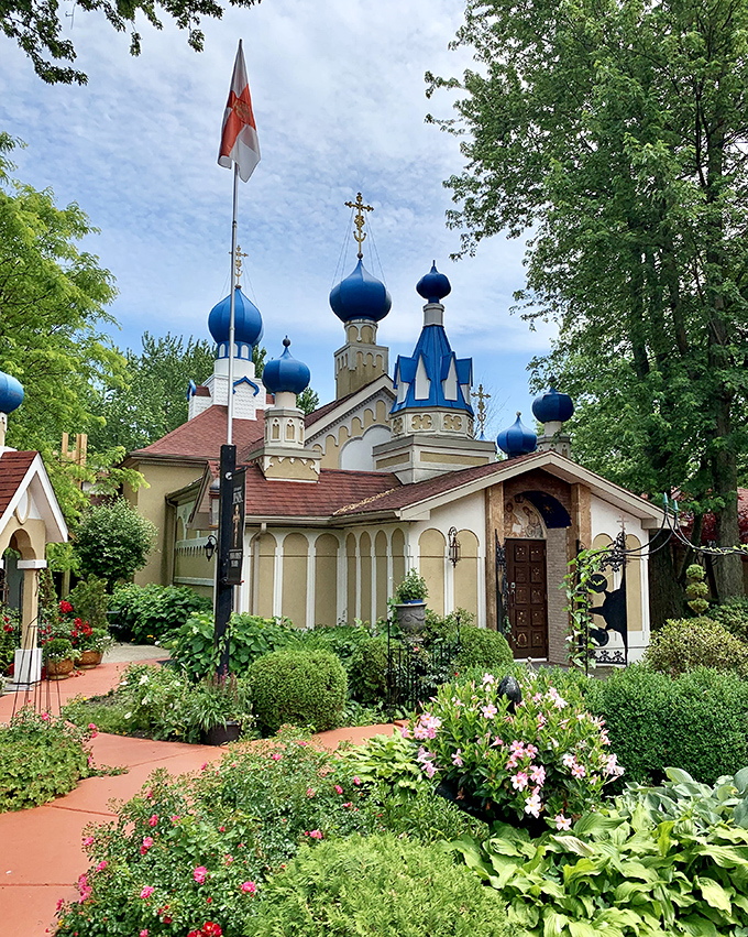 Blue onion domes against Michigan skies create a surreal juxtaposition. This isn't Russia&mdash;it's Harper Woods' best-kept secret.