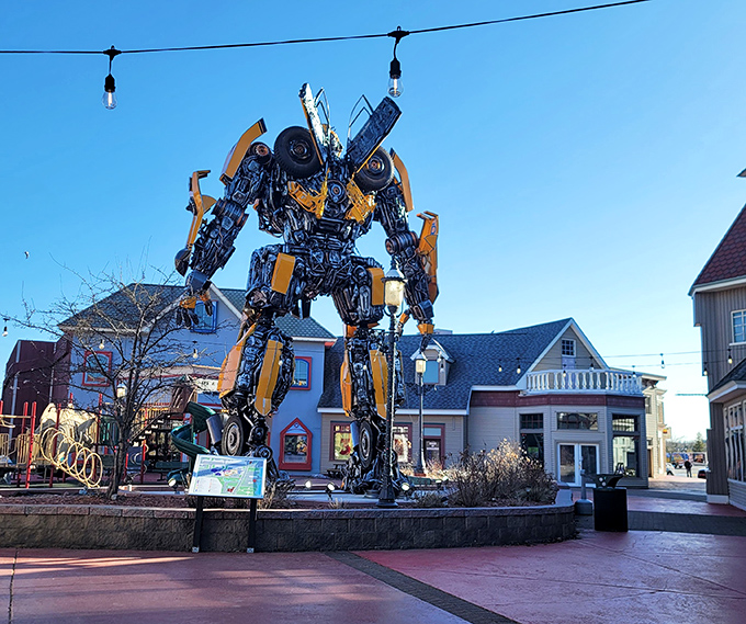 Even from behind, Mack-A-Tron impresses with its detailed construction and commanding presence, proving there's no bad angle for viewing this mechanical masterpiece.
