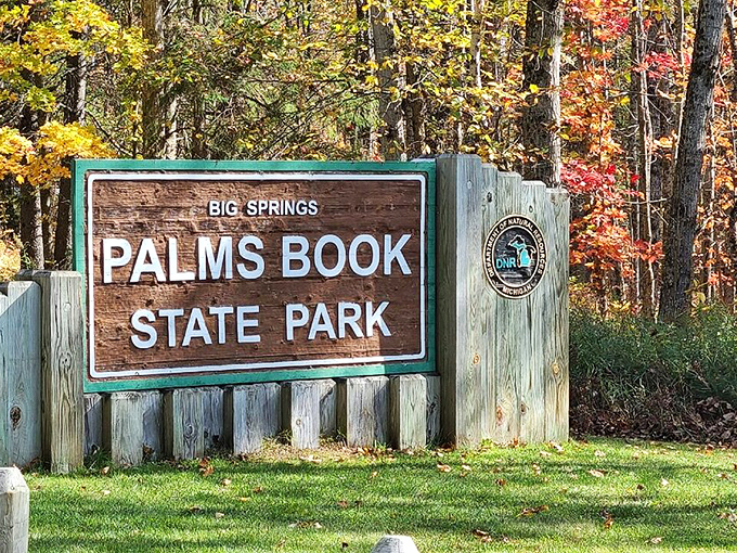 The park entrance sign that should really add "Prepare to have your mind blown" as a helpful warning.