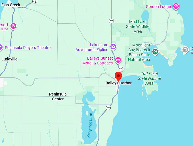 16. baileys harbor map