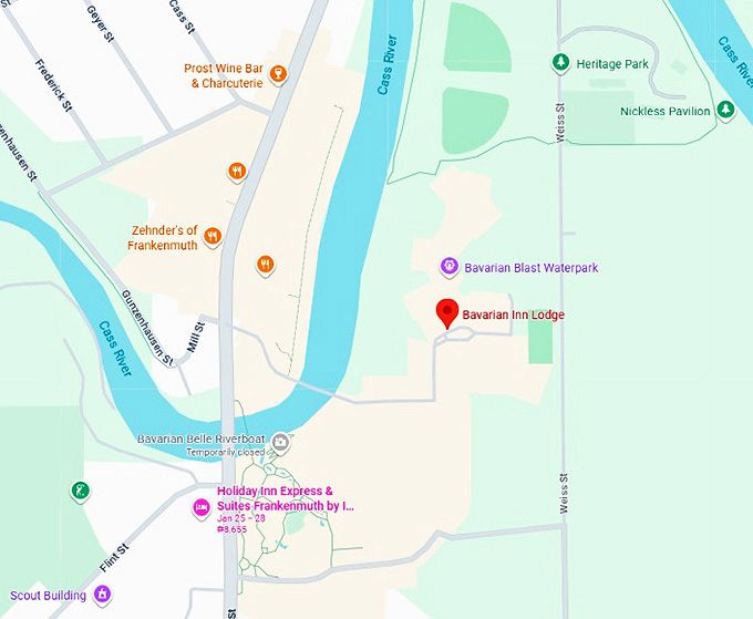 16. bavarian inn lodge (frankenmuth) map