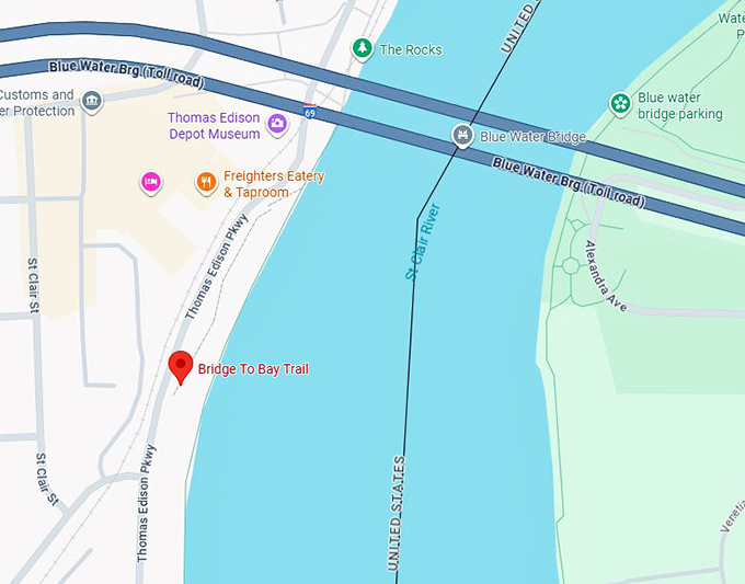 16. bridge to bay trail (port huron) map