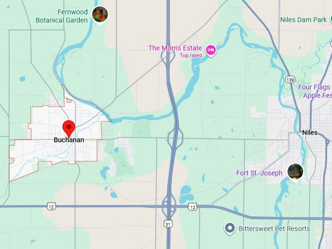 16. buchanan, michigan map