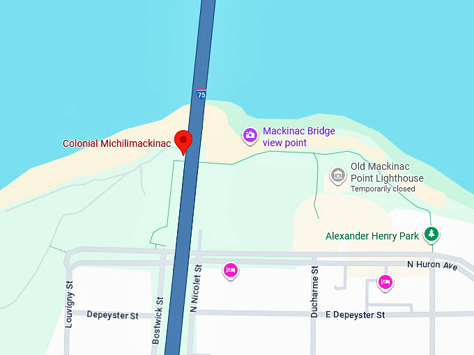 16. colonial michilimackinac (mackinaw city) map