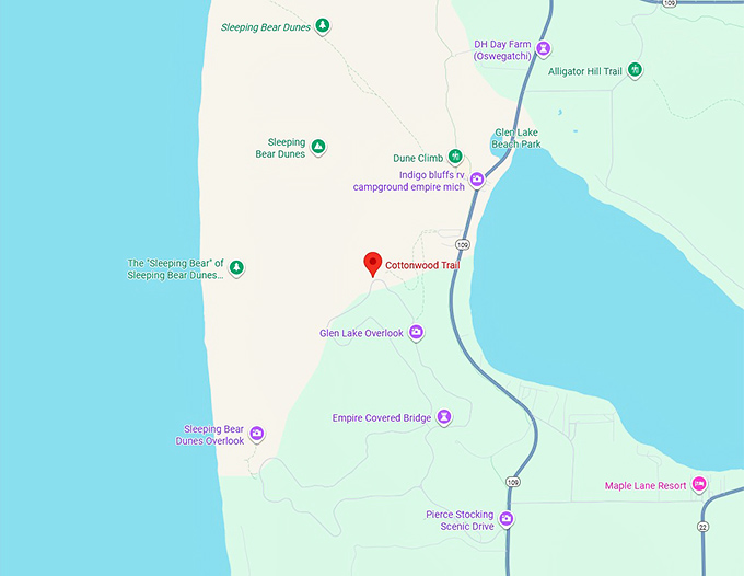 16. cottonwood trail (glen arbor) map