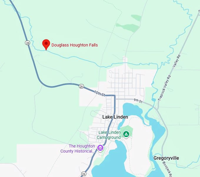 16. douglass houghton falls (calumet, michigan) map