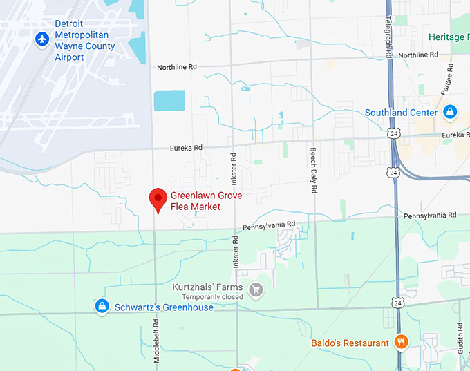 16. greenlawn grove flea market map