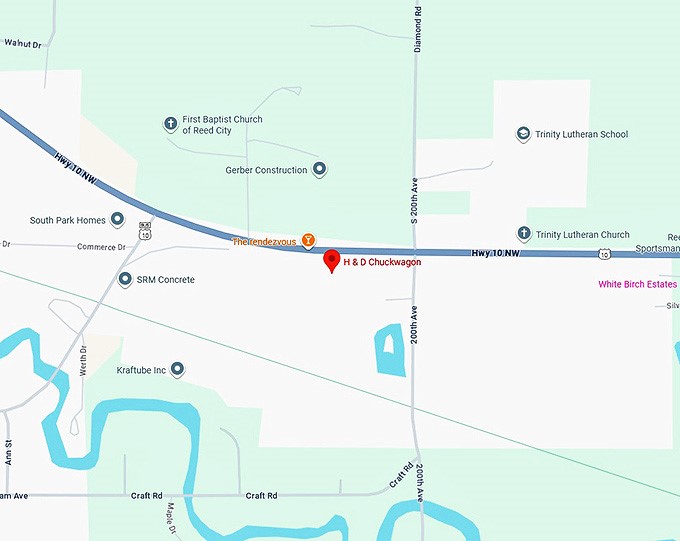 16. h & d chuckwagon (reed city) map