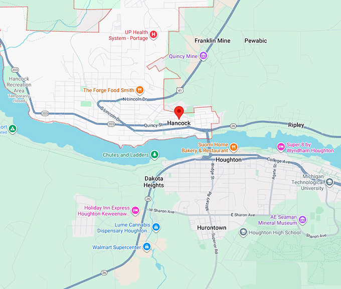 16. hancock, michigan map