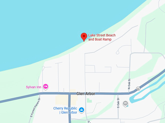 16. lake street beach and boat ramp (glen arbor) map