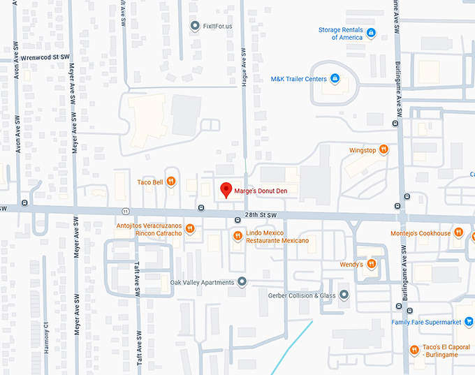 16. marge's donut den (wyoming) map