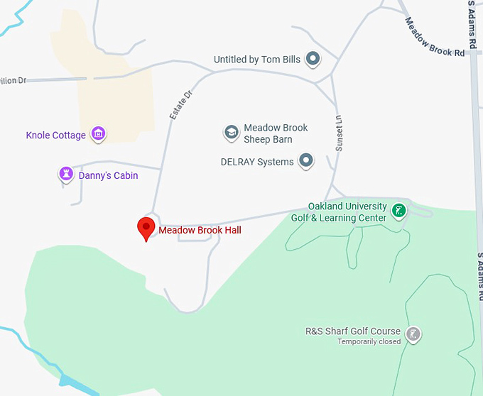 16. meadow brook hall (rochester) map