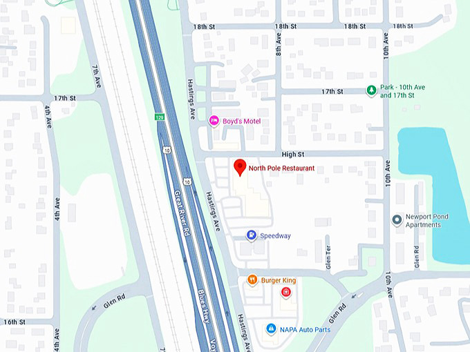 16. north pole restaurant (newport) map