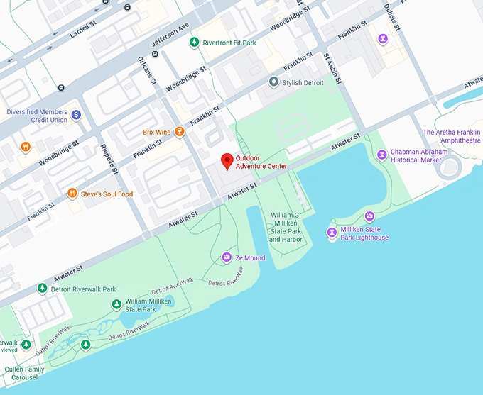 16. outdoor adventure center (detroit) map