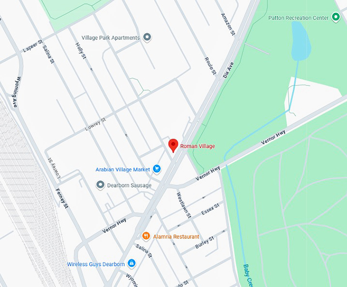 16. roman village in dearborn map