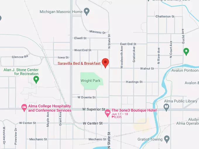 16. saravilla bed & breakfast map