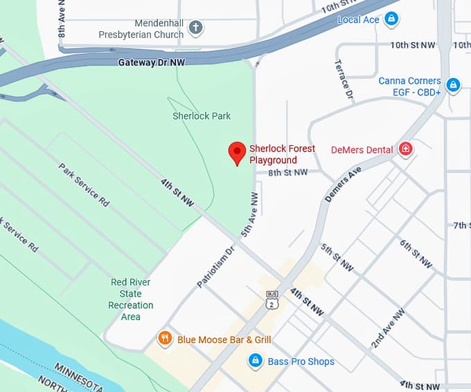 16. sherlock forest playground (east grand forks) map