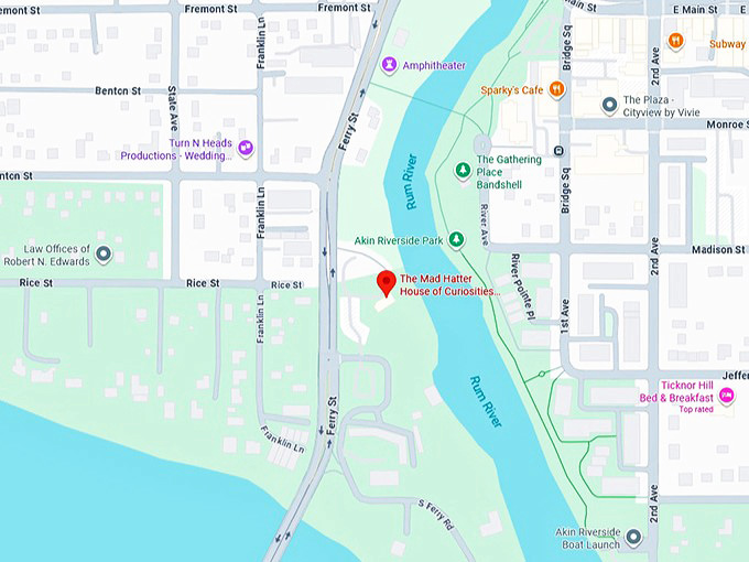 16. the mad hatter restaurant & tea house map