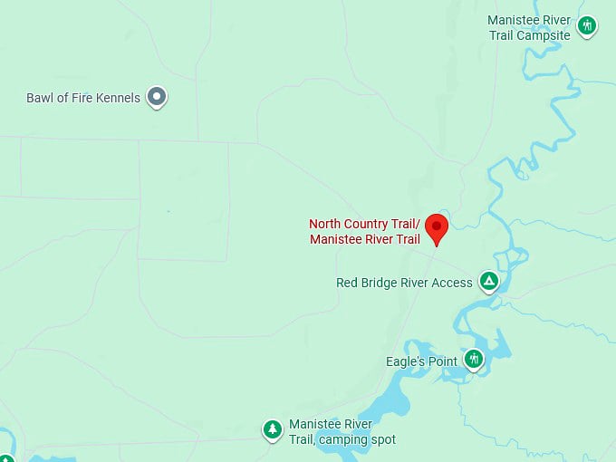 16. the manistee river loop trail manistee national forest map